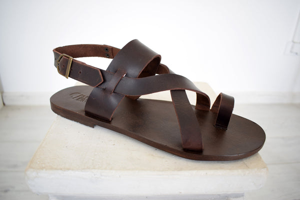 Mens Greek Handmade Leather Sandals Sparta Novelty
